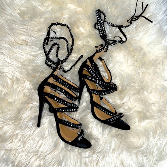 Shoes | Chain Embellished Strappy High Heel | Poshmark